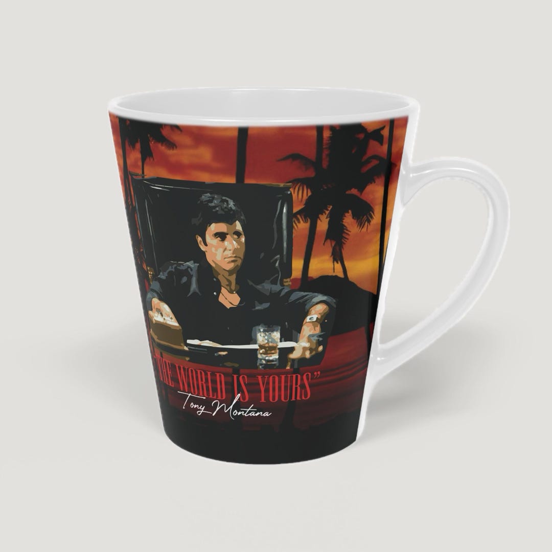 Scarface Tony Montana Latte Mug, the World is Yours Cappuccino Cup ...