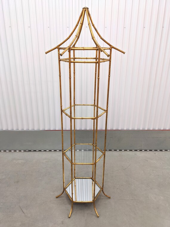 Gold bamboo etagere store