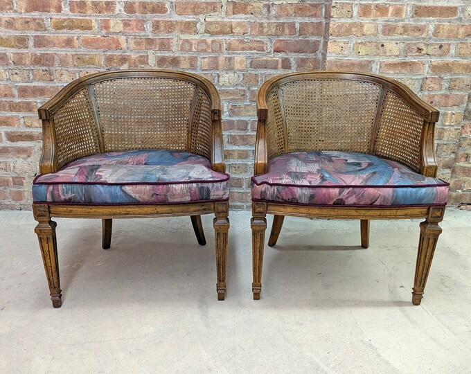 Hollywood Regency Greek Key & Cane Accnet Chairs - Etsy