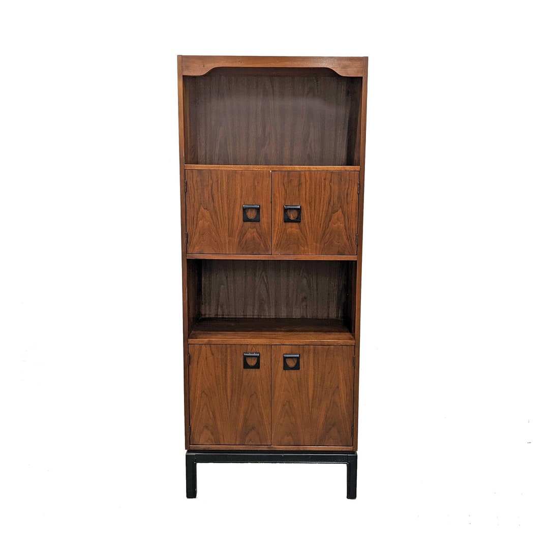 Mid Century Modern Walnut Shelving Unit Bookcase Wall Unit SHIPPING ...