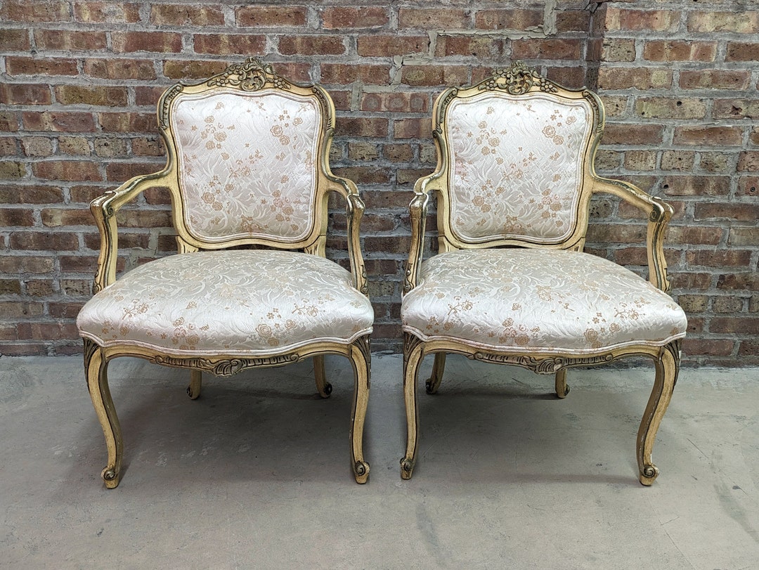 French Rococo Louis XV Fauteuils Arm Chairs - Etsy