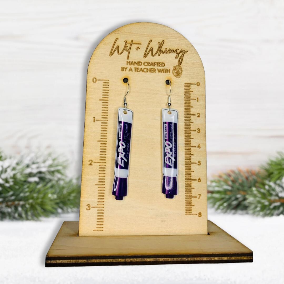 Custom Color Dry Erase Expo Marker Dangle Earrings for Teachers Fun ...