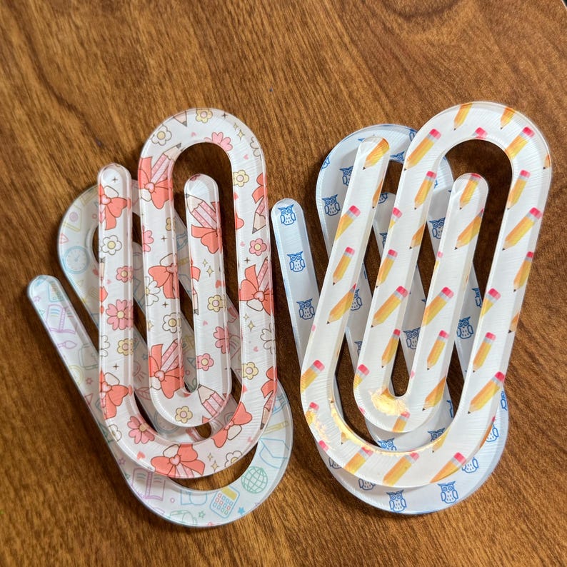 Giant Pencil Paper Clip: Acrylic Teacher Bookmark & Desk Accessory - Etsy