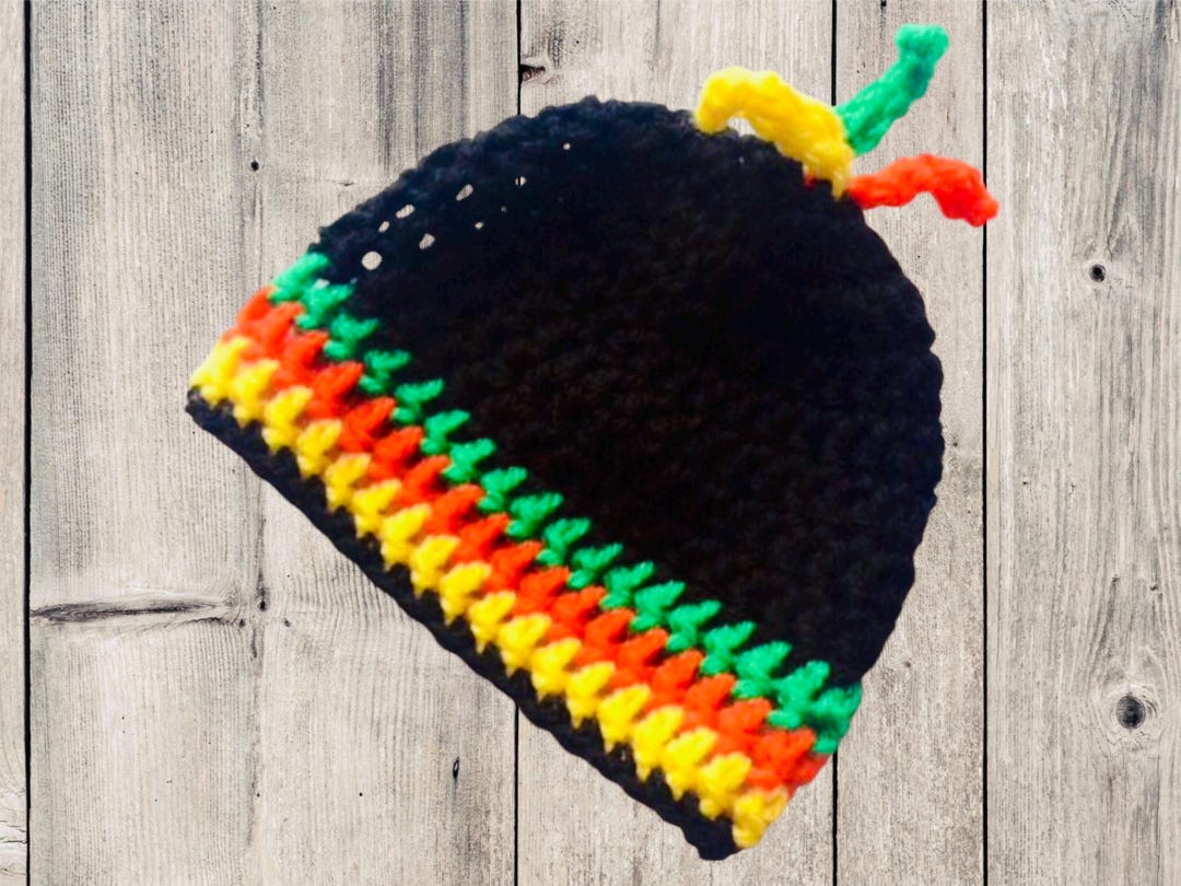 Crochet Newborn Baby Hat Rastafarian Knitted Toque Beanie Reggae Cap ...