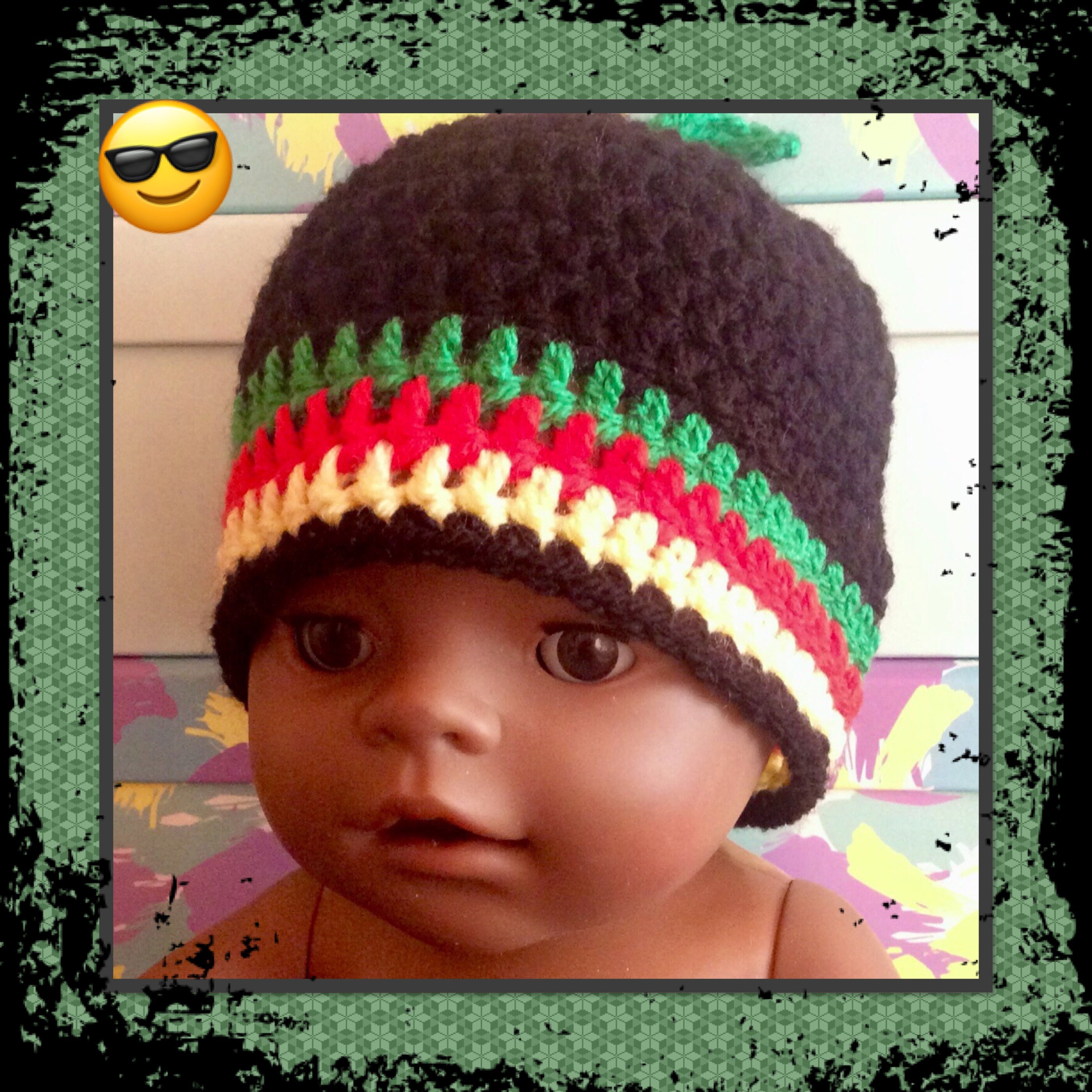 Crochet Newborn Baby Hat Rastafarian Knitted Toque Beanie Reggae Cap ...