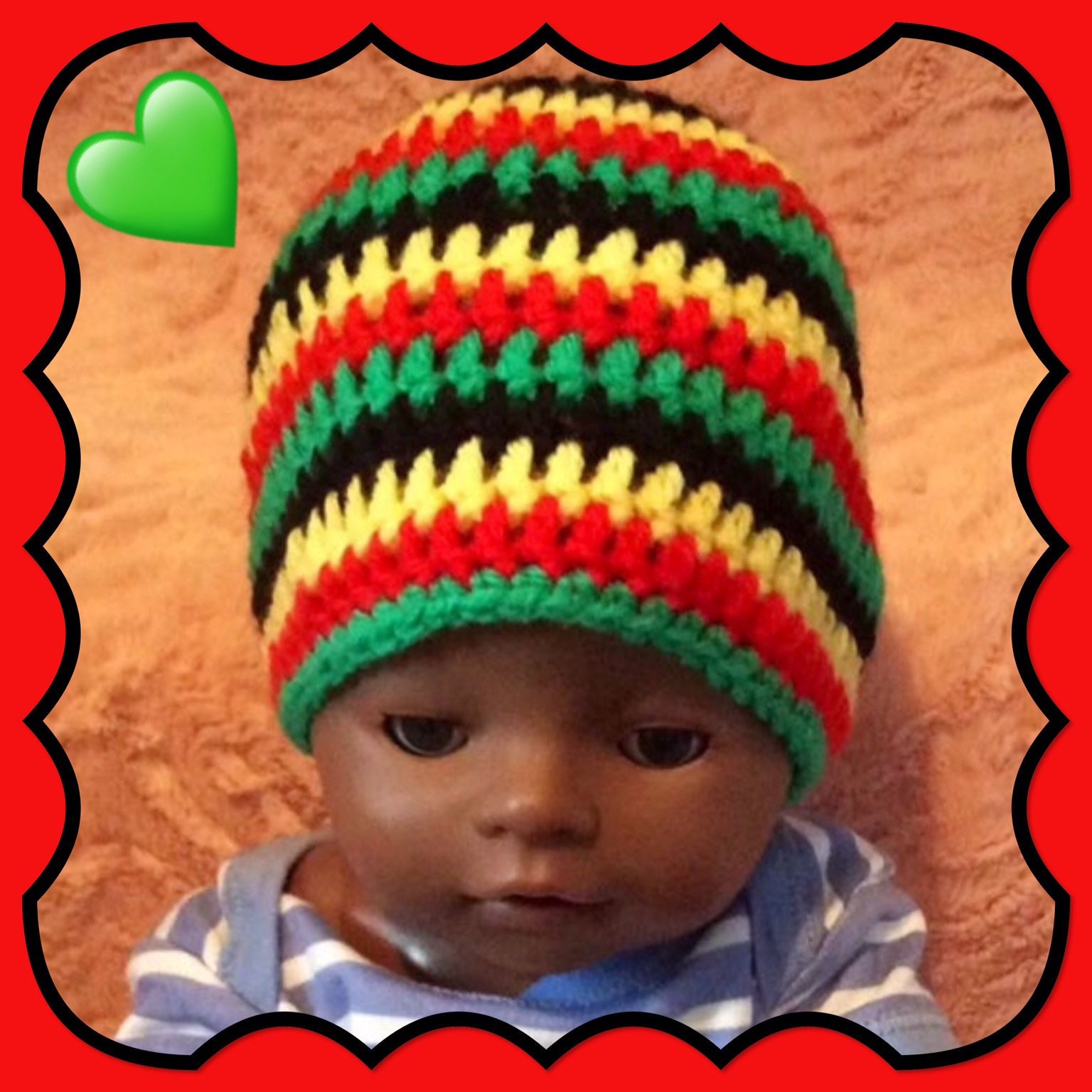 Hand Knit Baby Hat Crochet Skull Cap, Kwanzaa Gift for Newborn, Striped ...