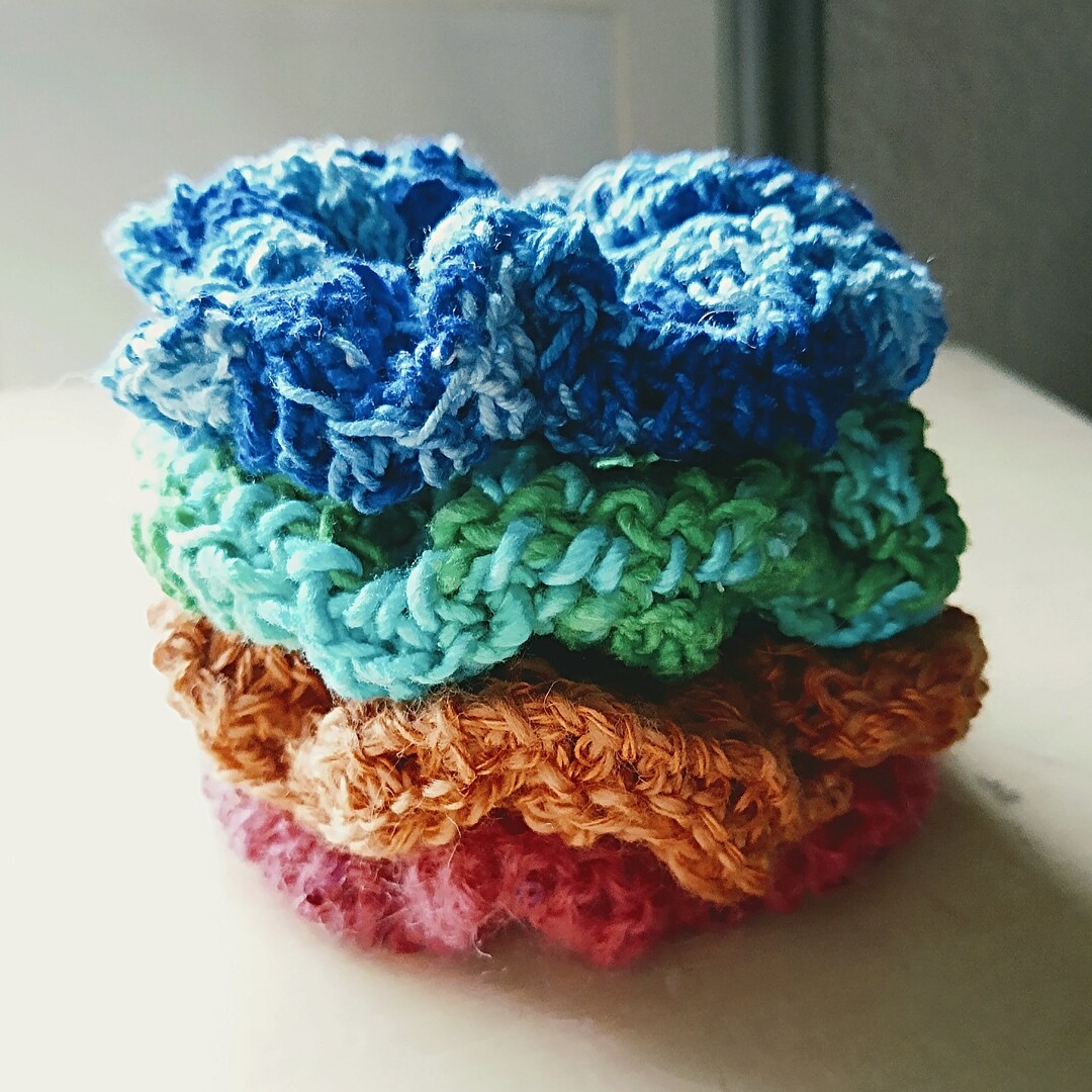 SCRUNCHIES HAND CROCHETED Variety of Colors & Materials - Etsy