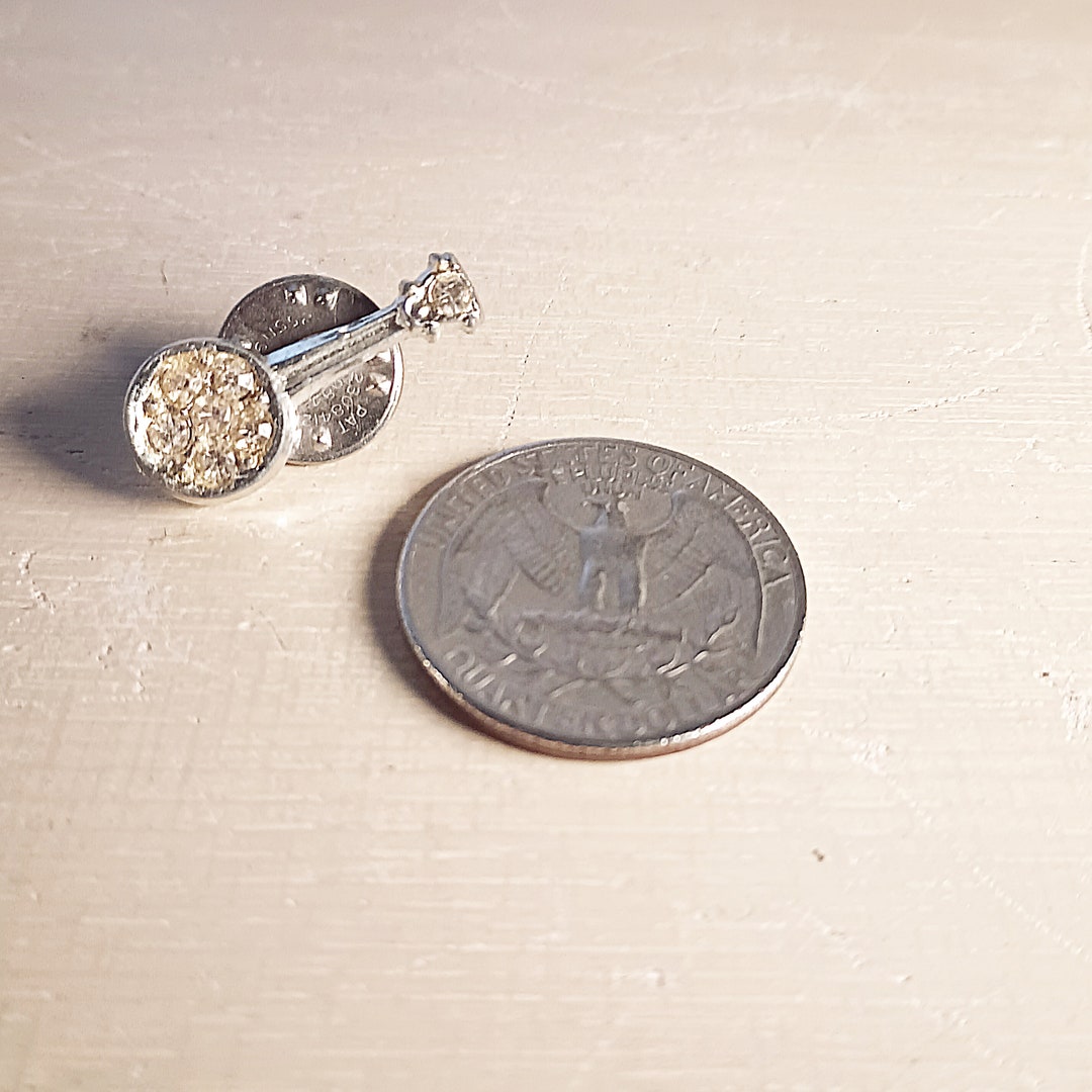 VINTAGE COLLAR PIN Banjo Design Rhinestone - Etsy