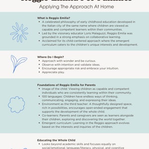 An Introduction Handout for Parents to Learn About Using Reggio Emilia ...