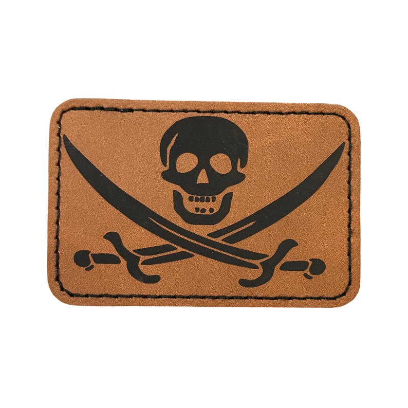 Jolly Roger Morale Patch Laser Engraved Leatherette Patch Pirate Life 3x2 - Etsy