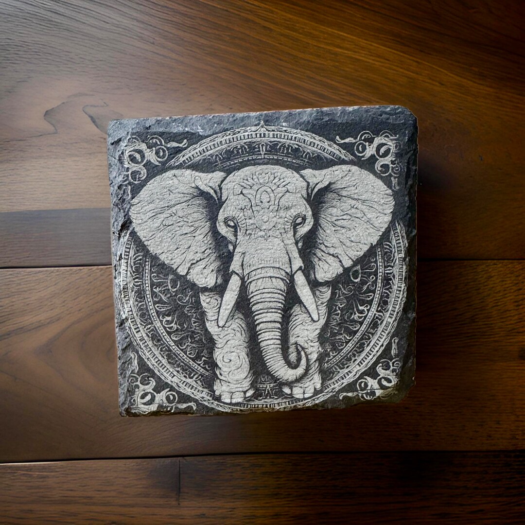 Elephant Slate Coaster | 4x4 | Great for Coffee Tables | Natural Stone ...