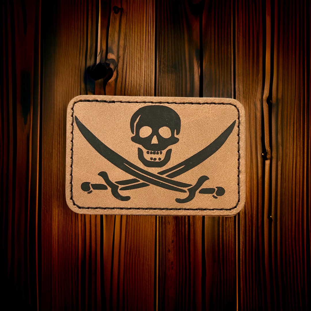 Jolly Roger Morale Patch | Laser Engraved Leatherette Patch | Pirate Life | 3x2 - Etsy