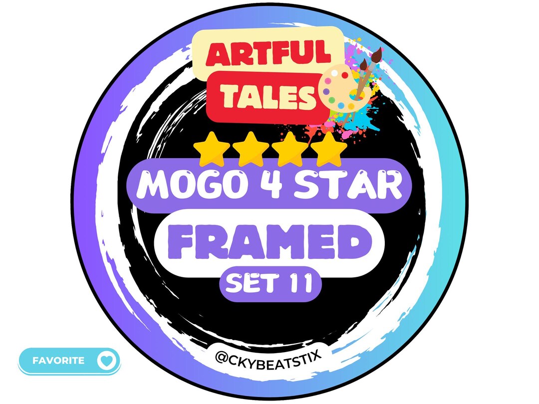 Framed Set 11 Mono Go 4 Star Sticker - Etsy