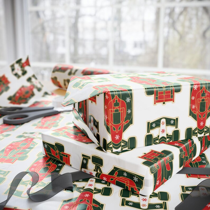 Christmas F1 Racing Wrapping Paper Luxury Gift Wrap for Man Colorful ...