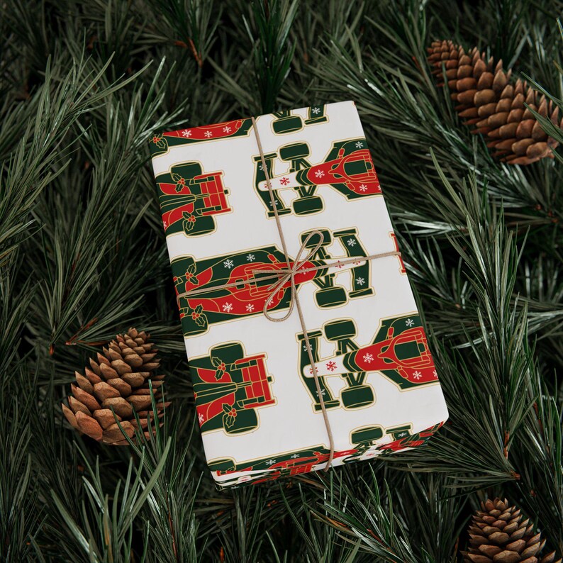 Christmas F1 Racing Wrapping Paper Luxury Gift Wrap for Man Colorful ...