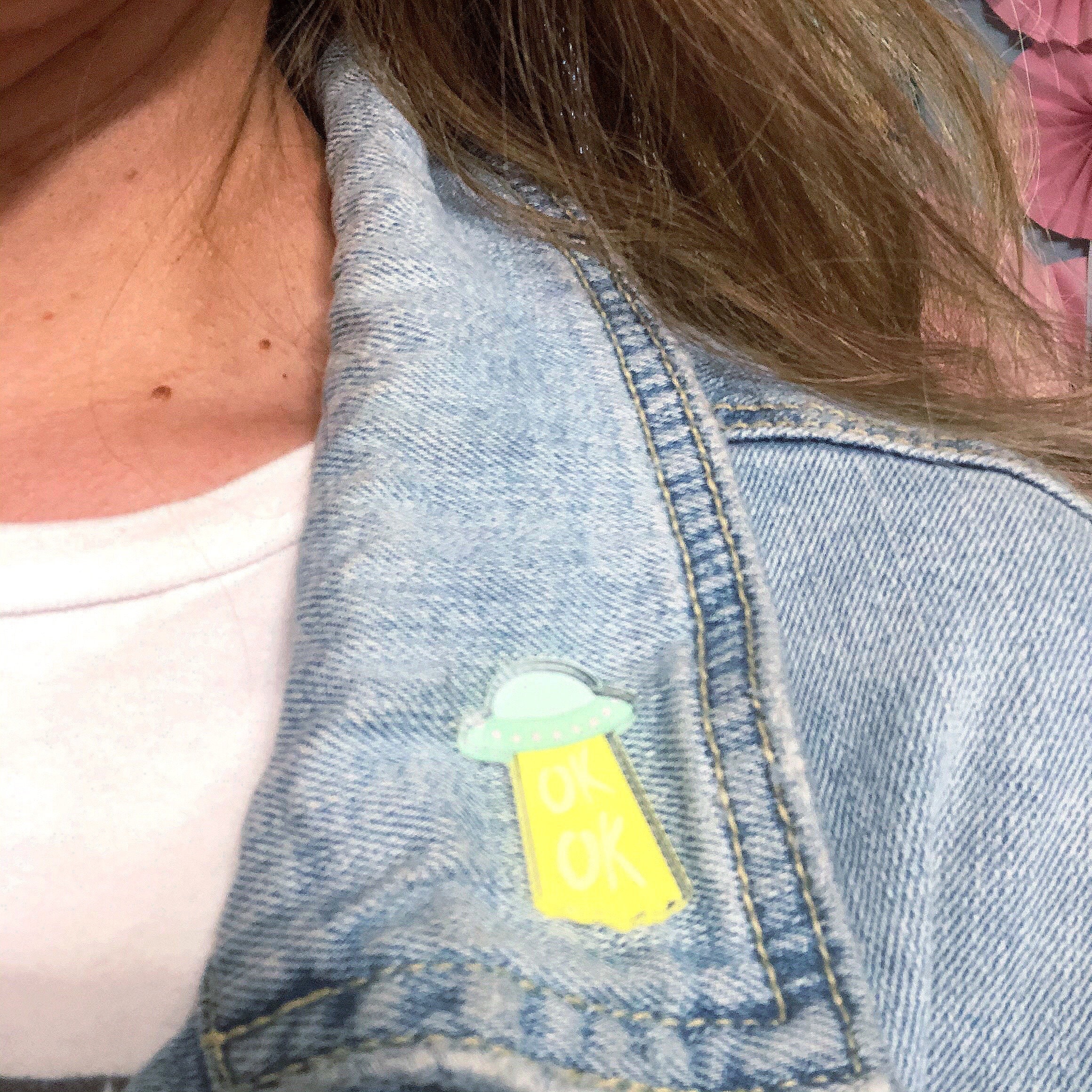 UFO Ok Ok Acrylic Pin - Etsy