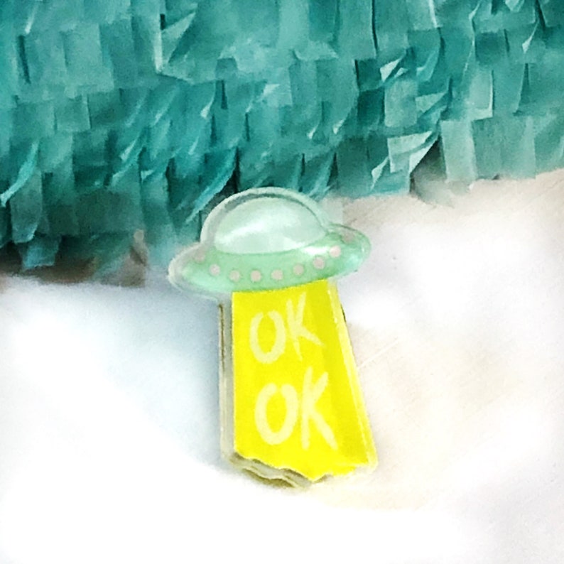 UFO Ok Ok Acrylic Pin - Etsy