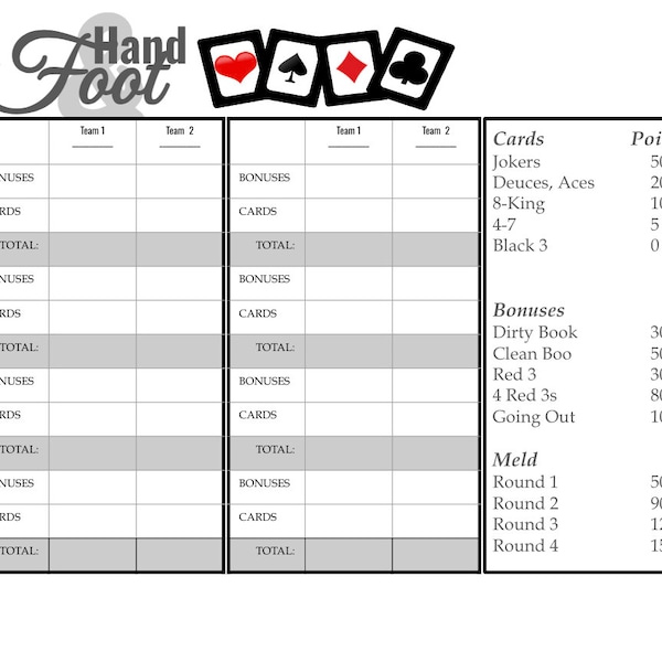 Hand Foot Card Mats - Etsy