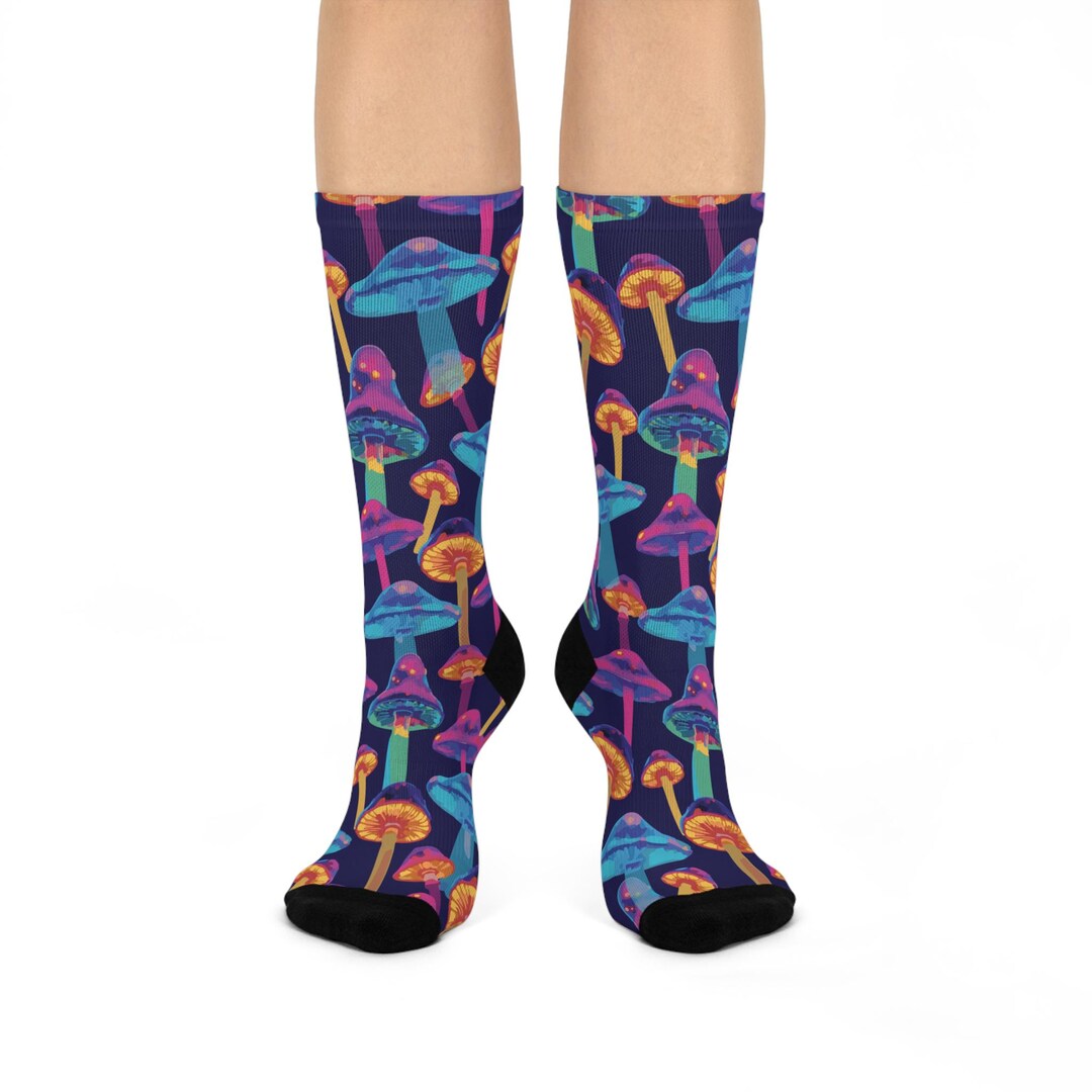 Trippy Mushroom Socks, Funky Socks, Fun Socks, Funny Socks, Cozy Socks ...