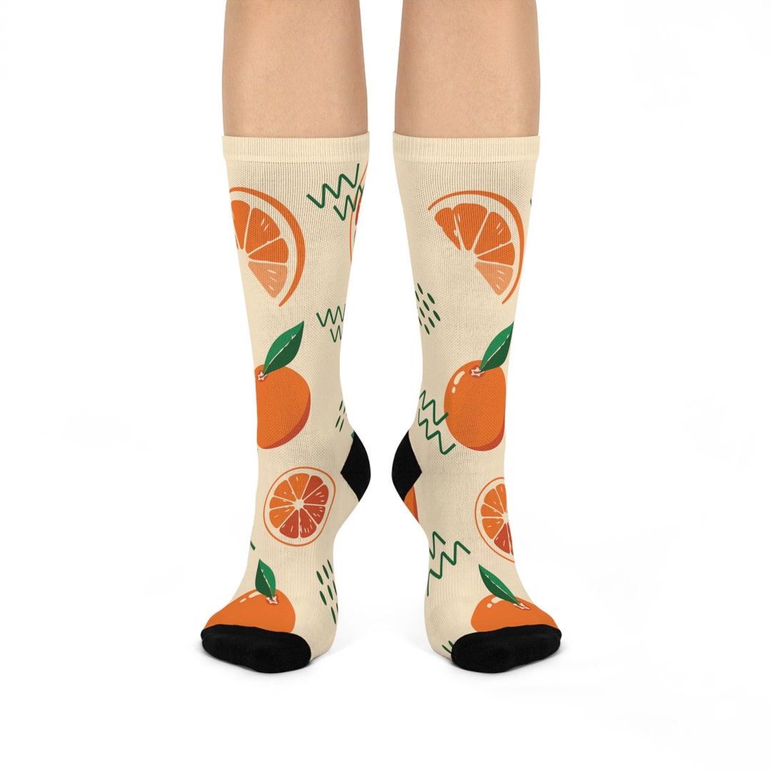 Cute Orange Socks Cottage Core Aesthetic, Citrus Socks, Fuzzy Socks ...