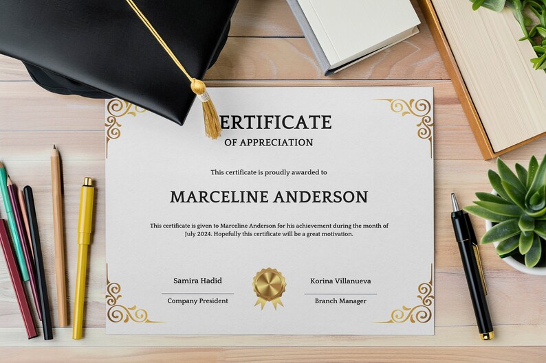 Appreciation Certificate - Etsy