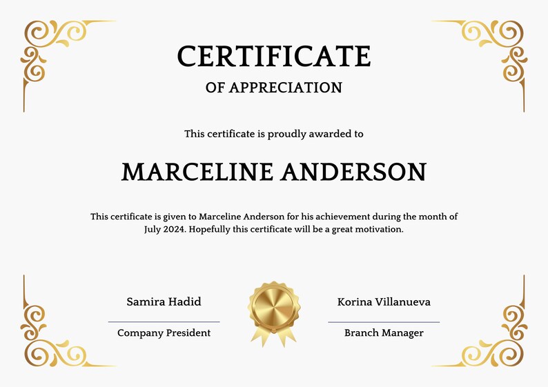 Appreciation Certificate - Etsy