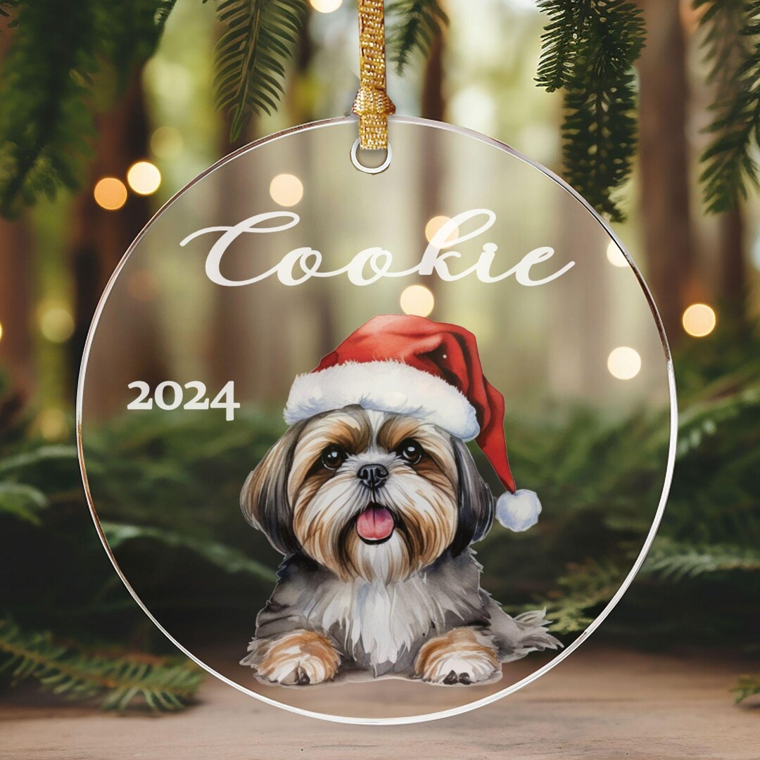 Shih Tzu Ornament, Custom Dog Ornament, Christmas Gifts, Gift for Dog ...
