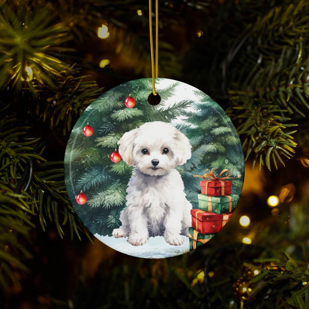 Bichon Frise Christmas Ornament - Elegant Dog Breed Holiday Keepsake ...