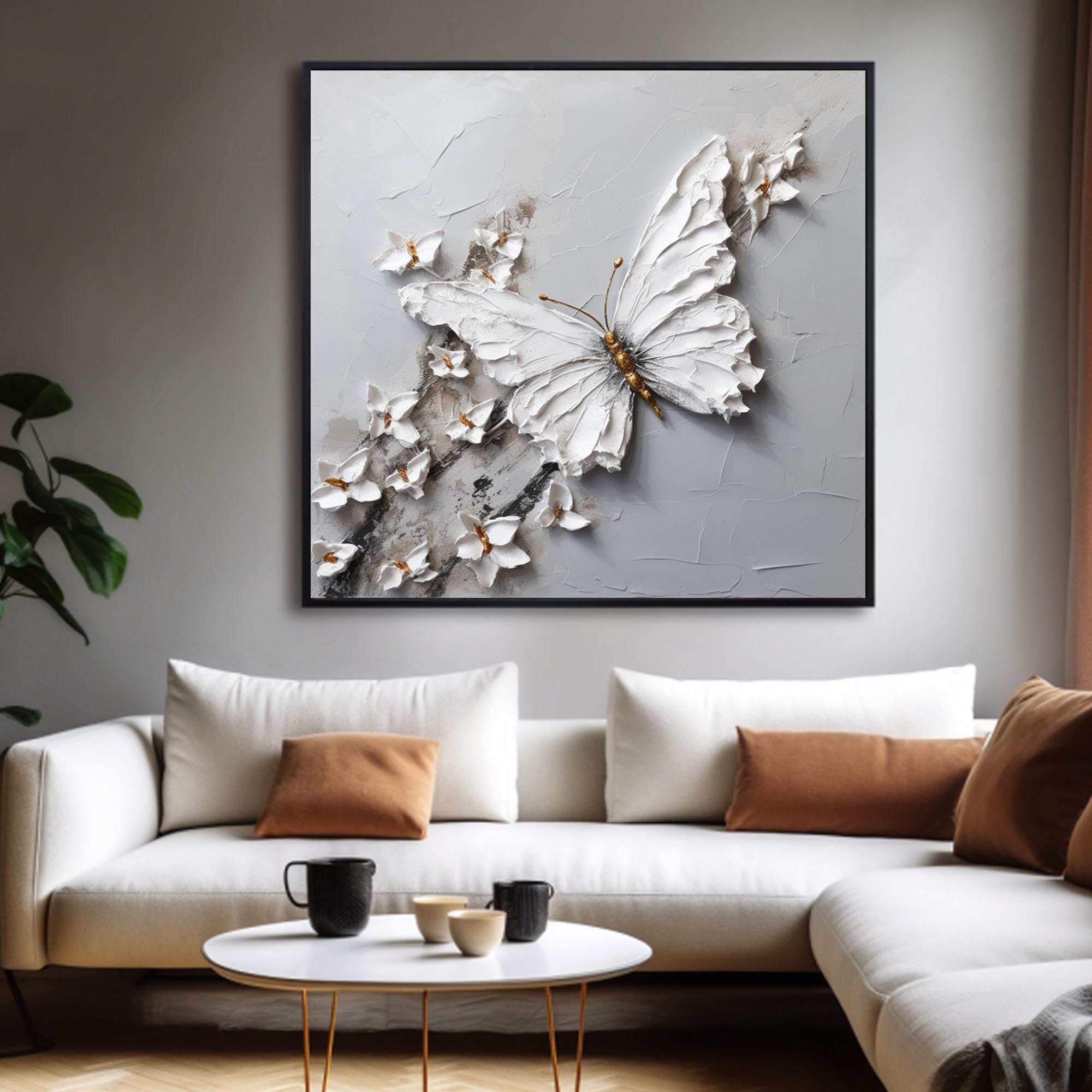 Personalized Handmade Oil Painting, White 3D Texture, Acrylic Textured ...