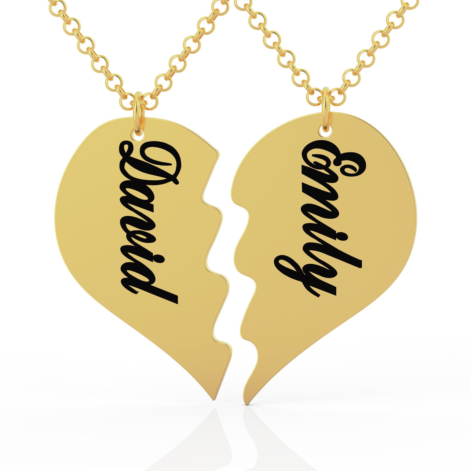 Split Heart Necklace Friendship Necklace Best Friend | Etsy