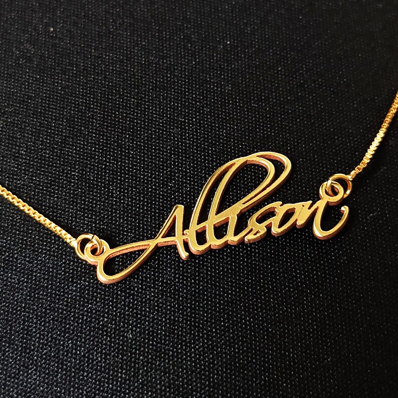 Custom Silver Script Name Necklace Personalized Name - Etsy