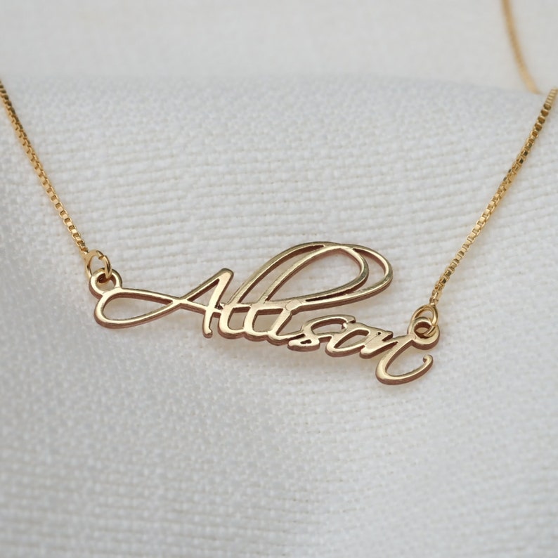 Custom Silver Script Name Necklace Personalized Name - Etsy