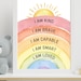 Kids Affirmations DIGITAL DOWNLOAD Printable Nursery Wall Art Rainbow ...