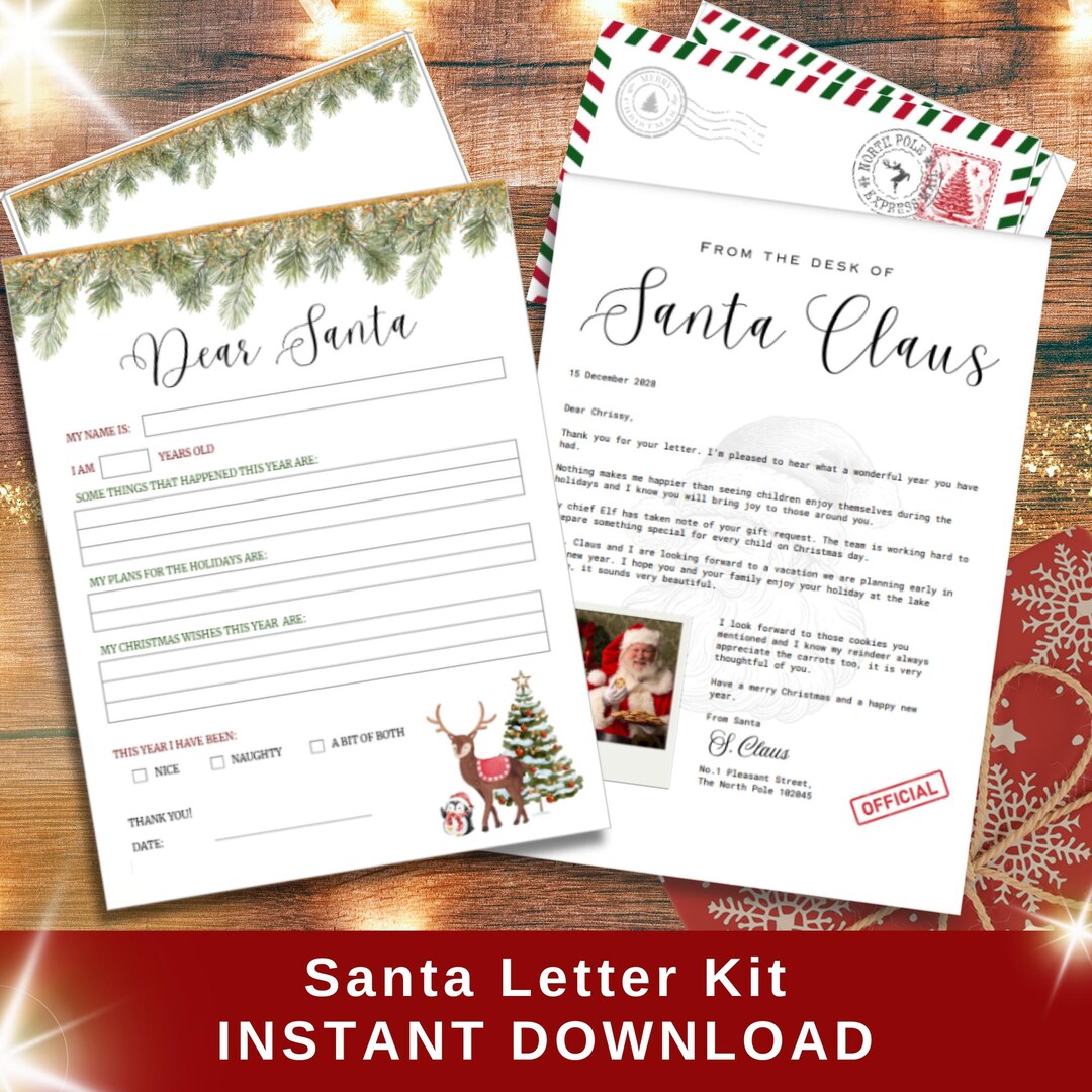 Editable Santa Letters INSTANT DOWNLOAD, Personal Letter From Santa ...