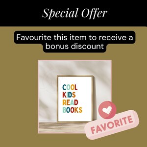 Cool Kids Read Books, DIGITAL DOWNLOAD, Book Shelf Poster Reading ...