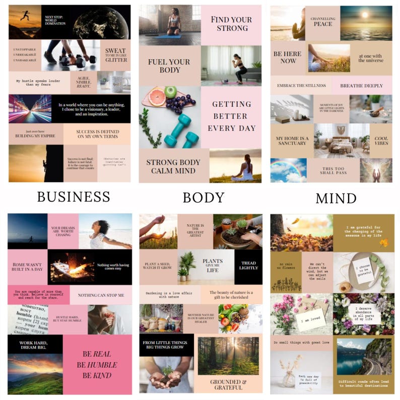Vision Board Kit, DIGITAL DOWNLOAD, Intention Setting Manifesting Kit ...