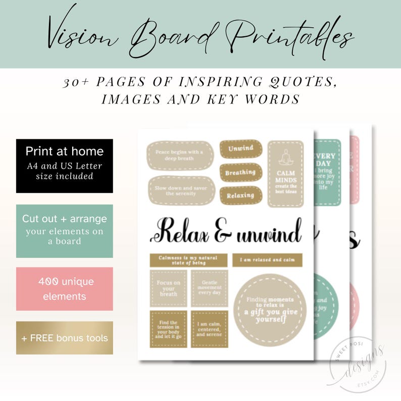 Manifesting Kit - Vision Board Images DIGITAL DOWNLOAD. Intention ...