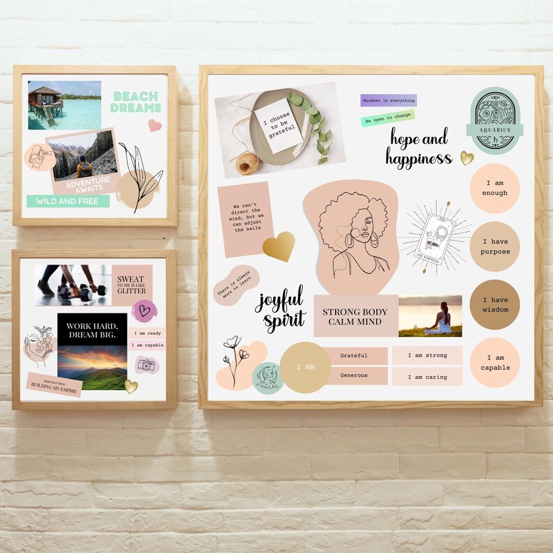 Vision Board Kit, DIGITAL DOWNLOAD, Intention Setting Manifesting Kit ...