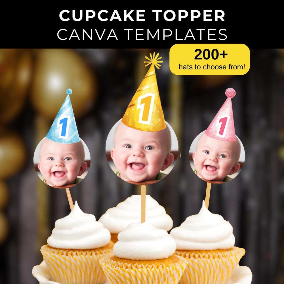 DIY Cupcake Toppers Template - Editable in Canva, Instant Download ...