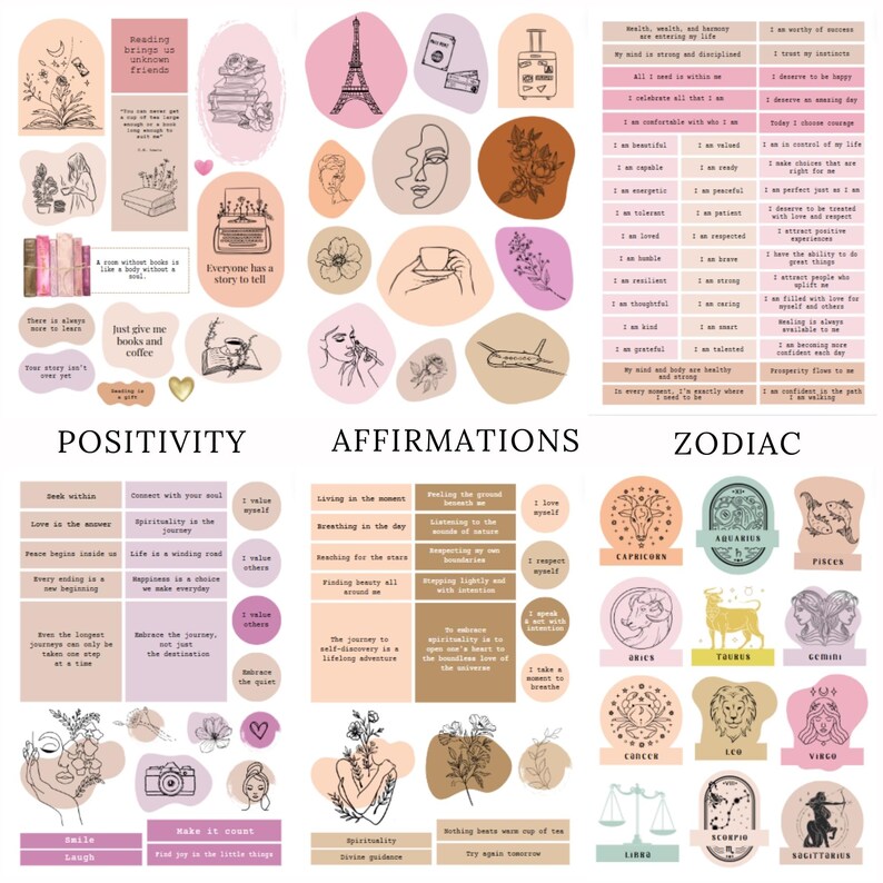 Vision Board Kit, DIGITAL DOWNLOAD, Intention Setting Manifesting Kit ...