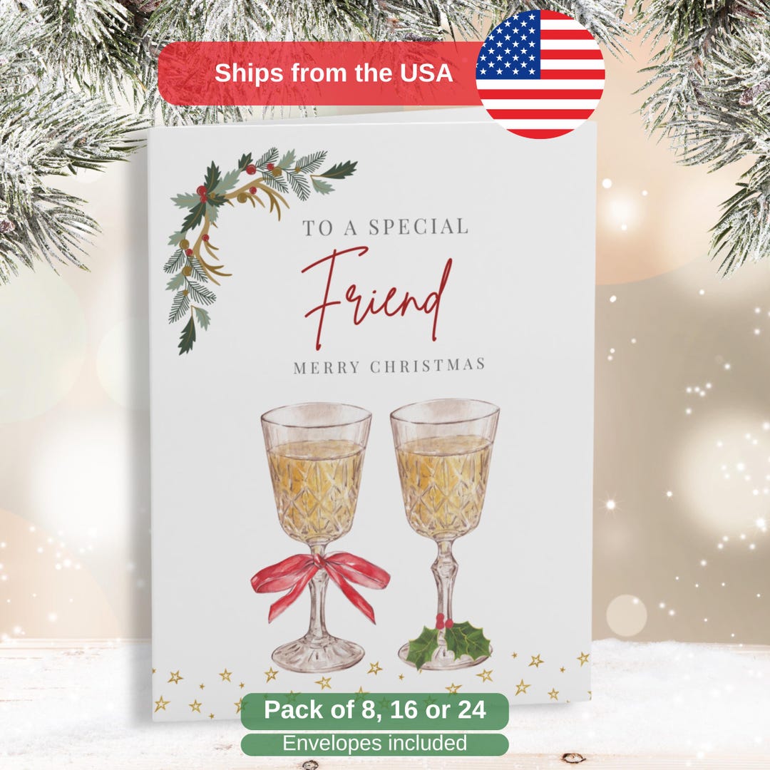 Pack of Special Friend Christmas Greeting Cards Set, Holiday Wishes ...