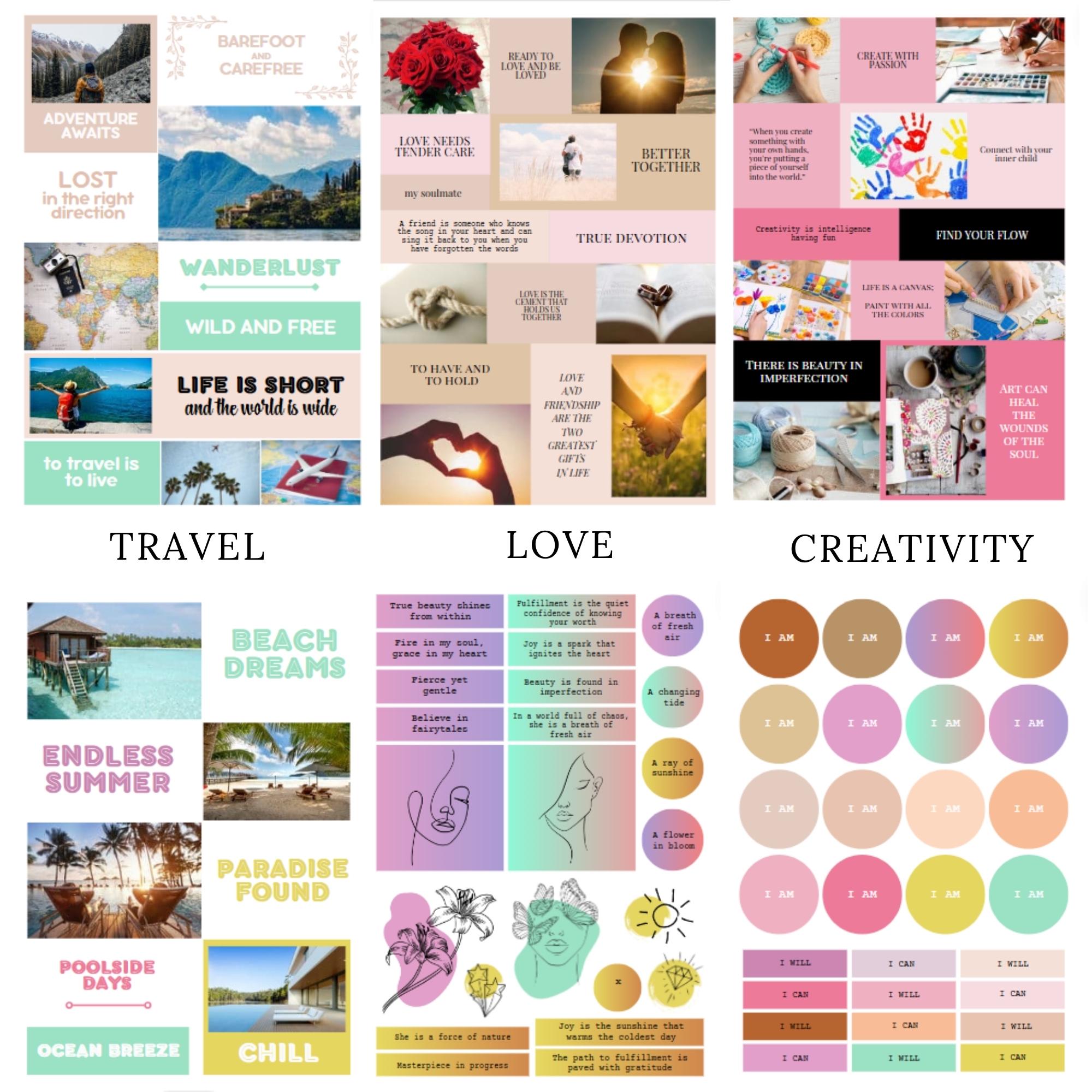 Vision Board Kit, DIGITAL DOWNLOAD, Intention Setting Manifesting Kit ...