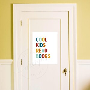 Cool Kids Read Books, DIGITAL DOWNLOAD, Book Shelf Poster Reading ...