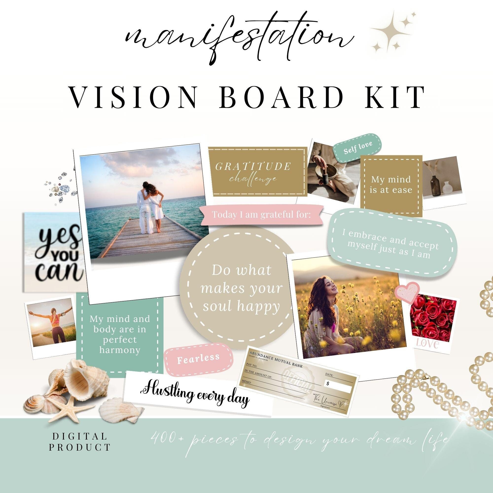 Vision Board Kit DIGITAL DOWNLOAD Intention Setting Manifesting Kit ...