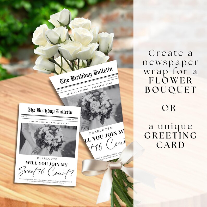 Sweet 16 Proposal Newspaper Template, Printable Asking Will You Join My ...