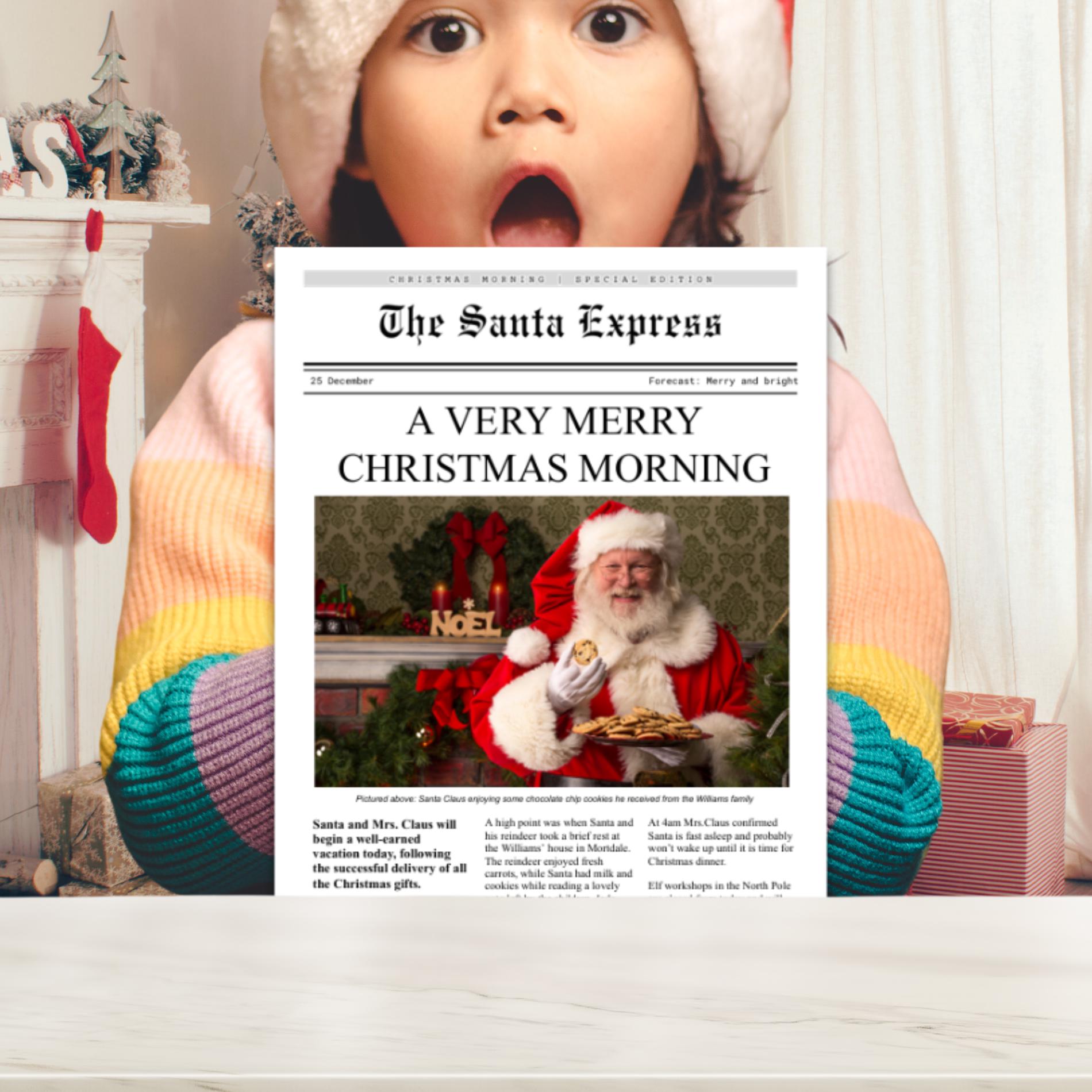 Christmas Newspaper Template, INSTANT DOWNLOAD, Editable Santa Letters ...