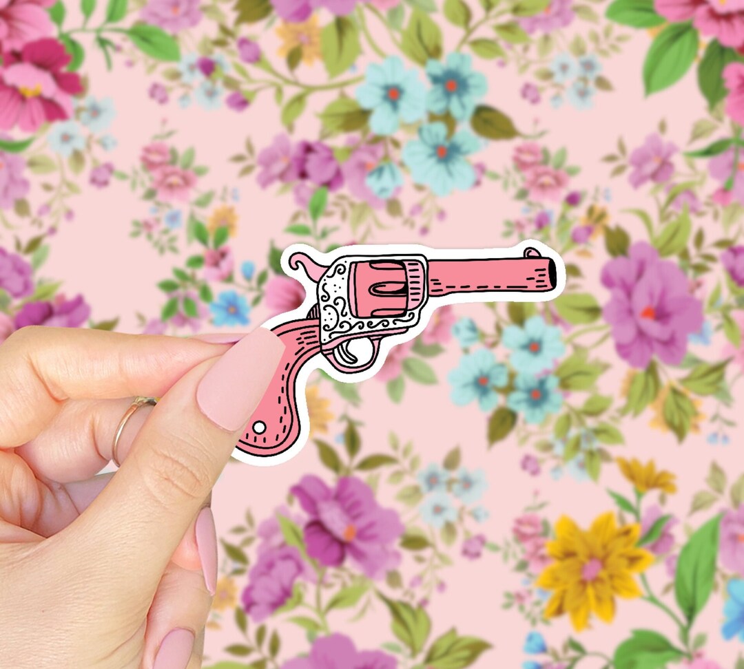 Pink Revolver Sticker / Cute Gun Sticker - Etsy