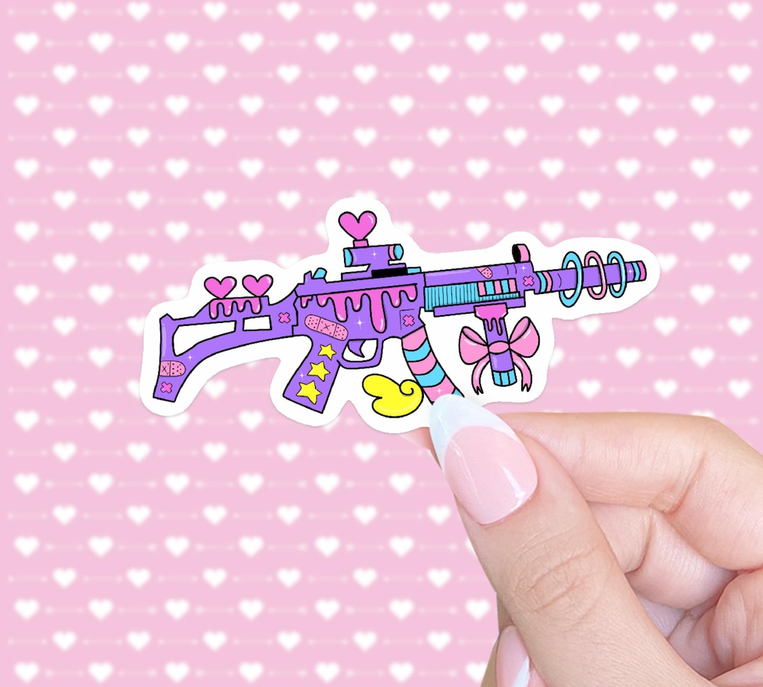 Kawaii Gun Sticker - Etsy