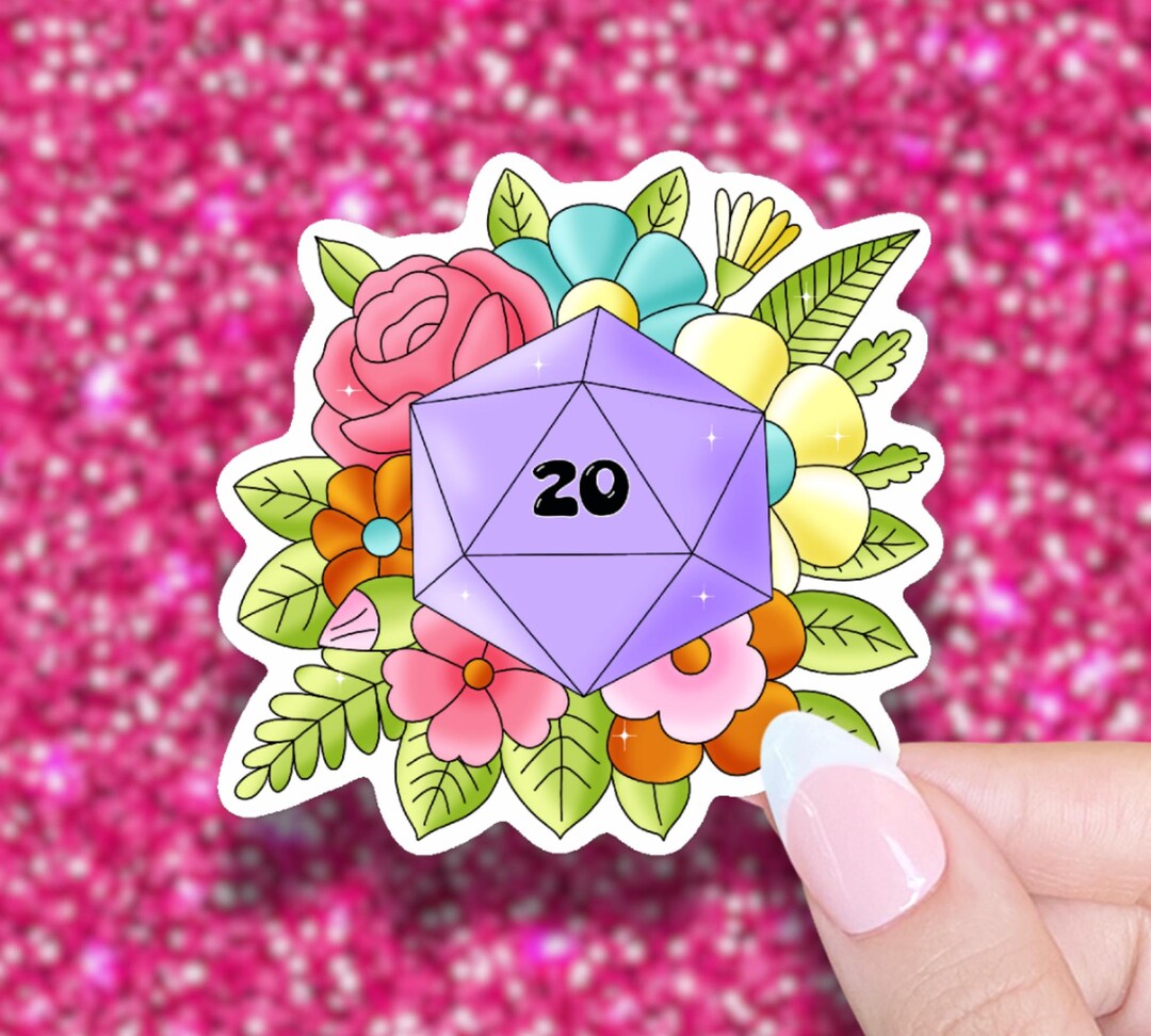Floral Dnd Dice Sticker / Dungeons and Dragons Sticker - Etsy