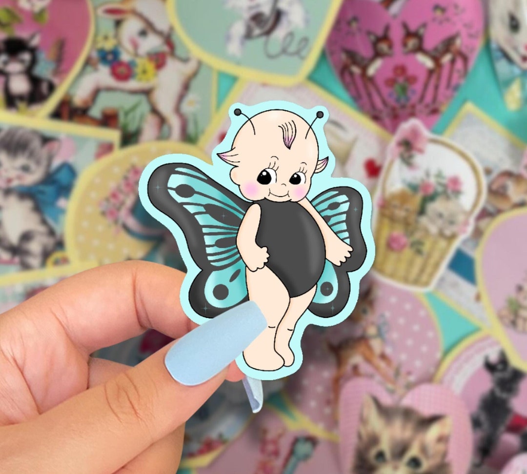 Baby Butterfly Kewpie Sticker - Etsy